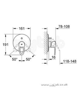 Grohe Europlus 19536 Single Lever Bsm Trim Set 19536001 : Grohe
